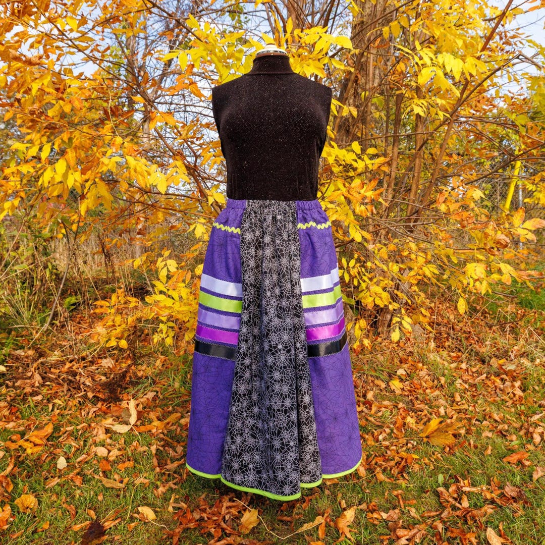 Spider Halloween Ribbon Skirt, Spider Web Print Ribbon Skirt ...