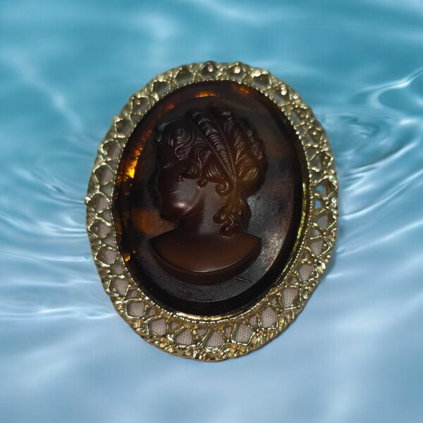 Amber Glass Cameo - Etsy