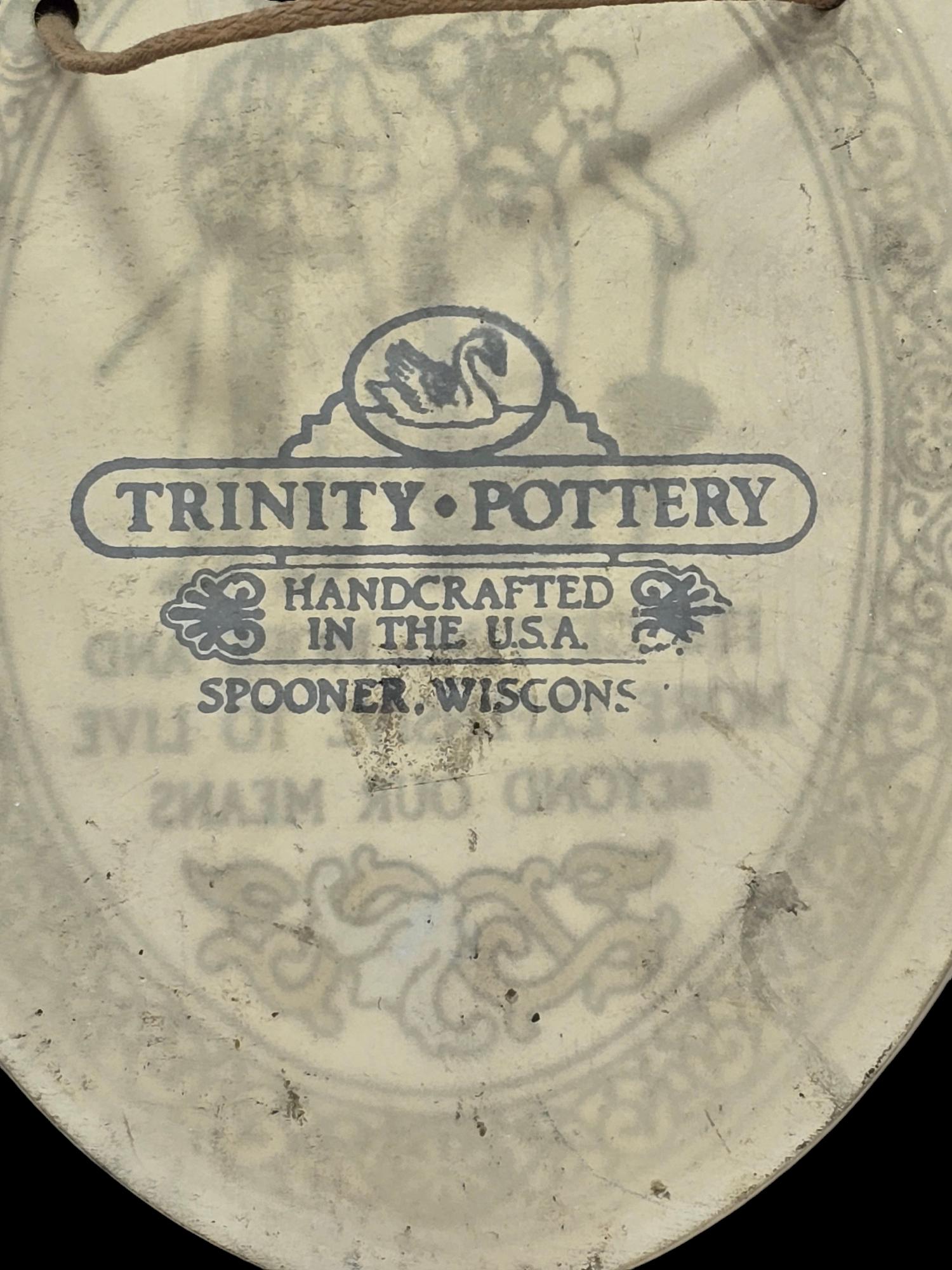 Novelty Poor Rich Plaque by Trinity Pottery USA Oval With Leather ...