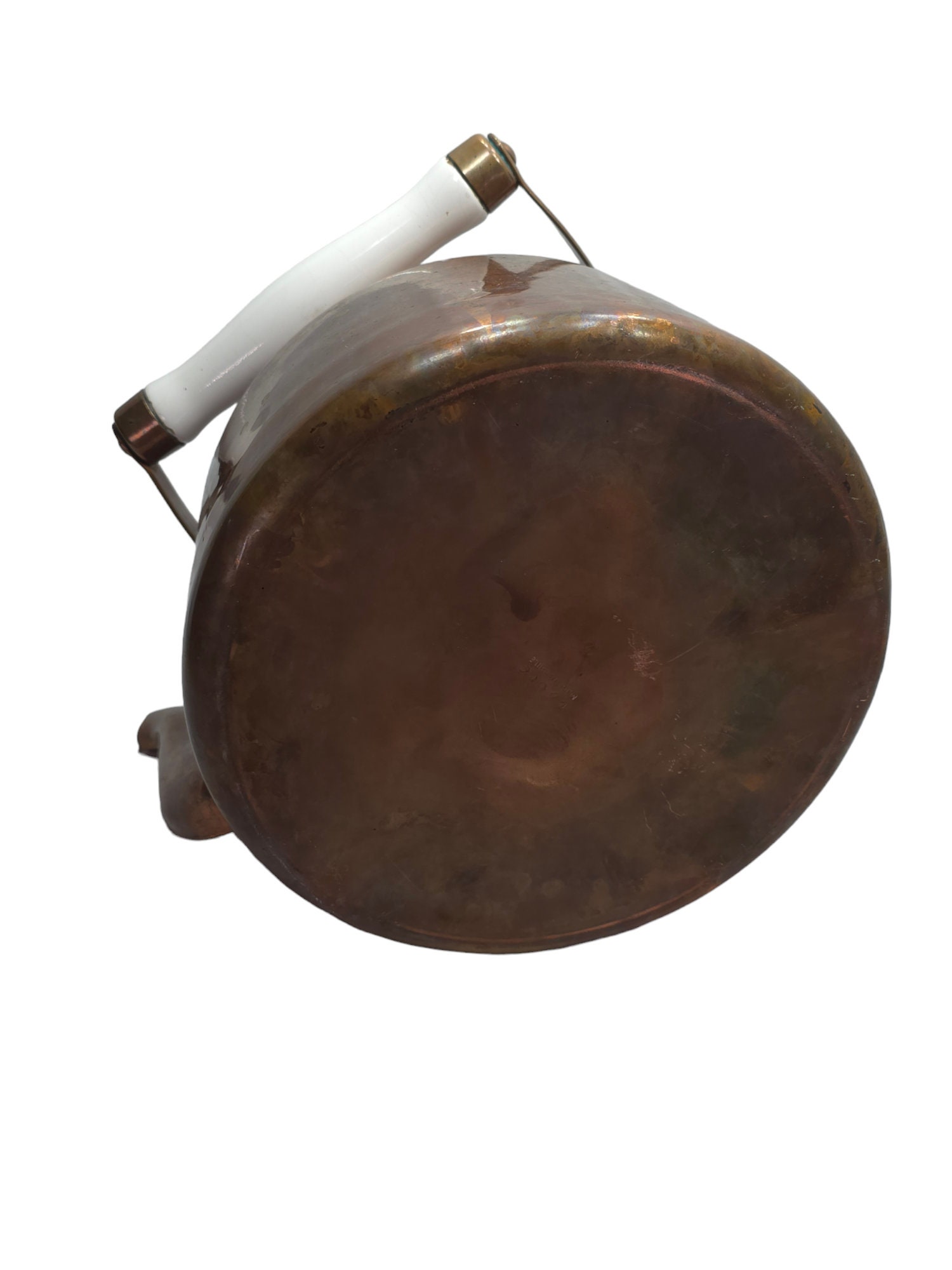 Vintage COBRE Chilean Copper Large Kettle W/ Natural Patina W/ Ceramic ...