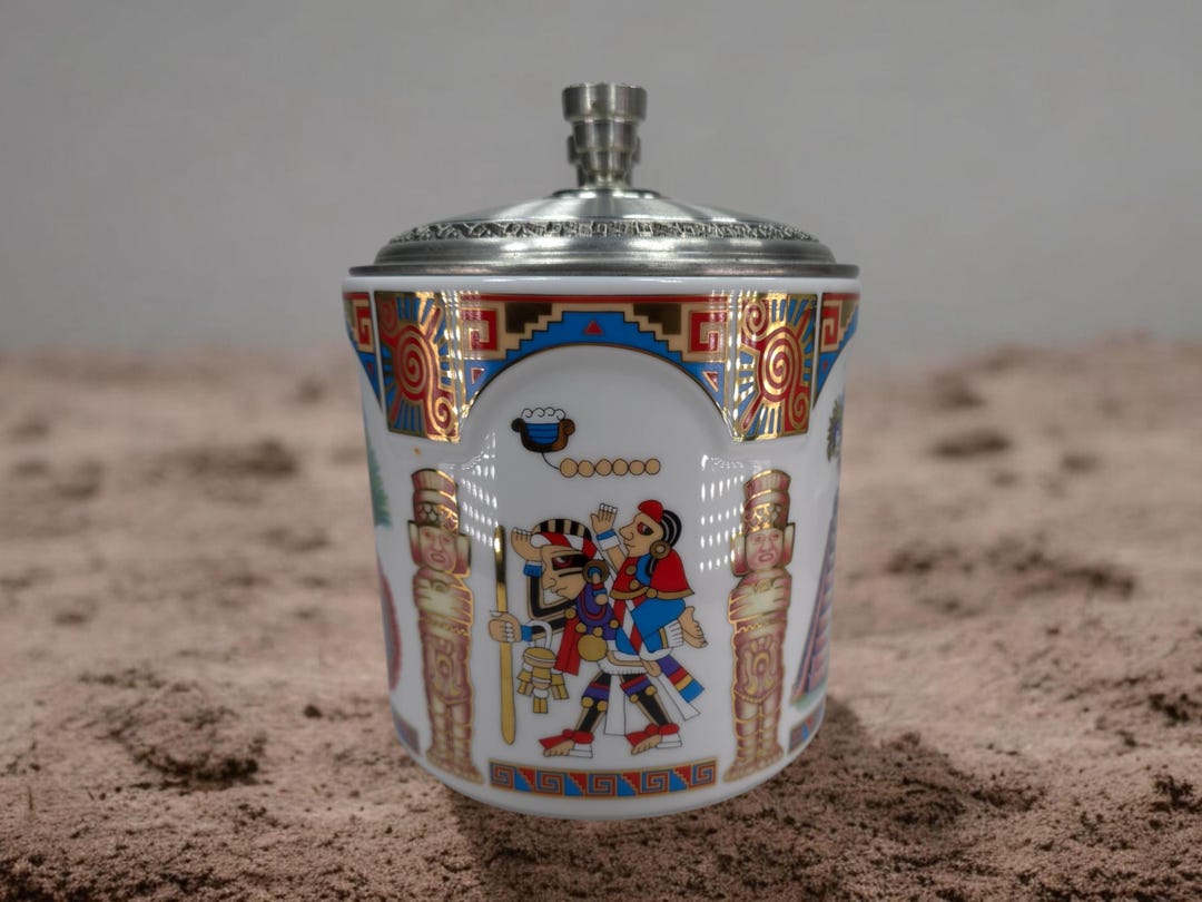 AZTEC Design German Cookie Jar by Seltmann Weiden for SCHMIDT Lebkuchen ...