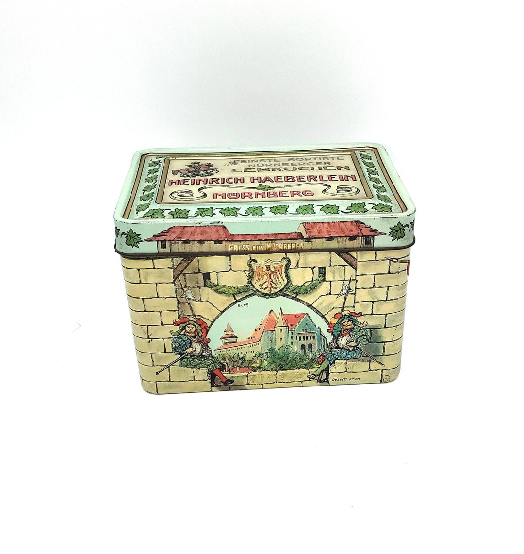 Vintage German Lebkuchen Tin Nurnberg by Heinrich Haeberlein Knight in ...