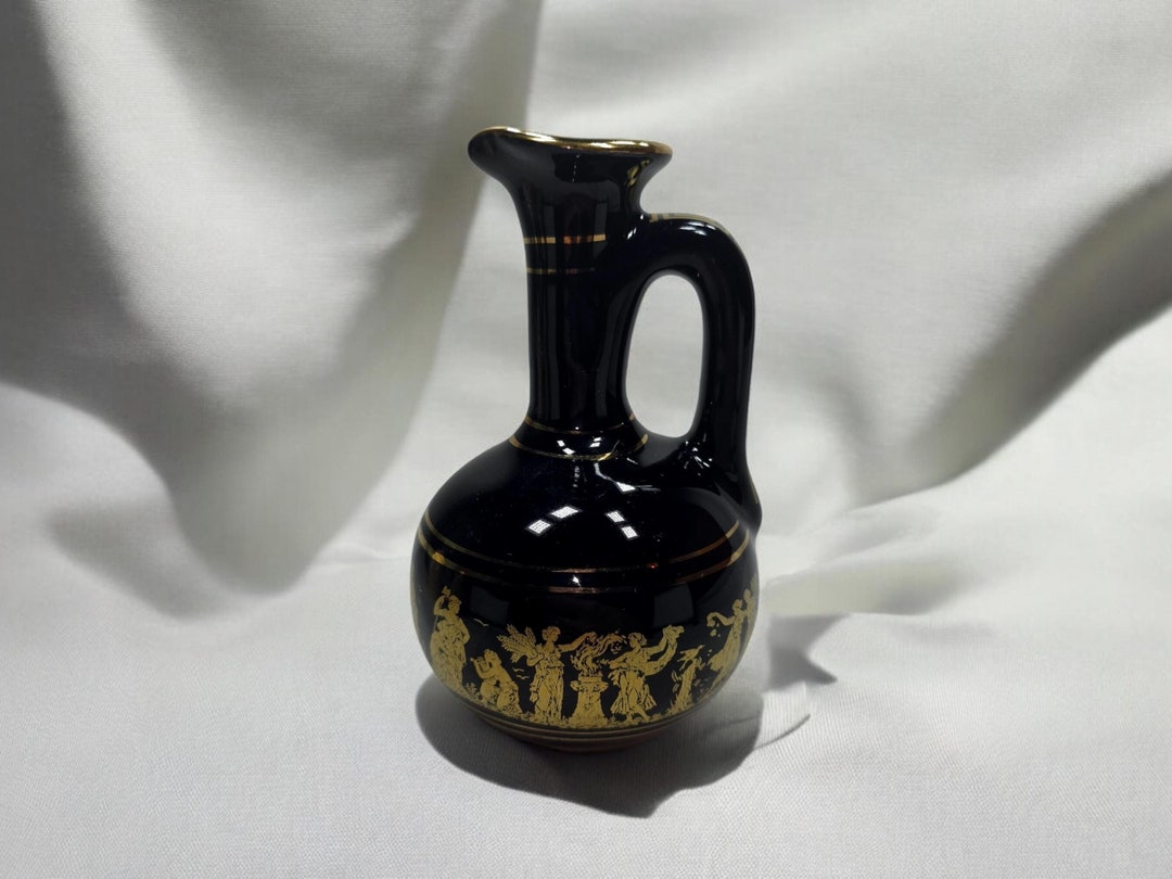 Small Gold Accented GREEK Pitcher Handmade in Greece Mythological ...