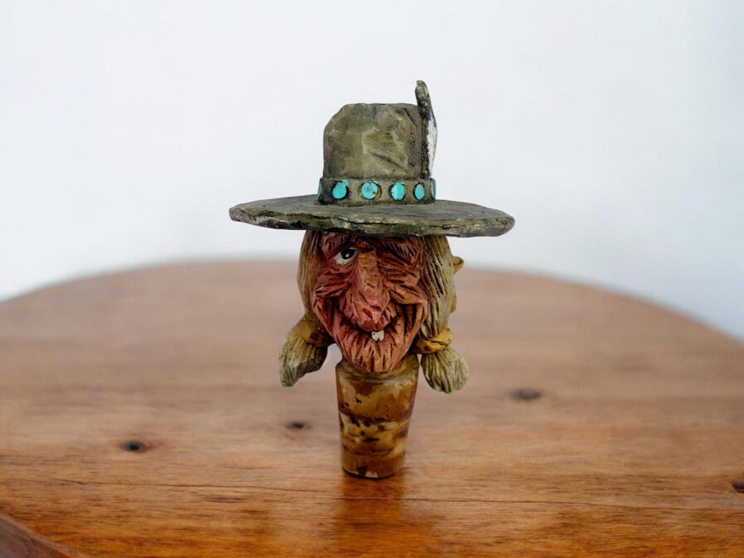 Spit “N” Whittle Indian Chief Fire Water Willy Bottle Stopper Unique ...