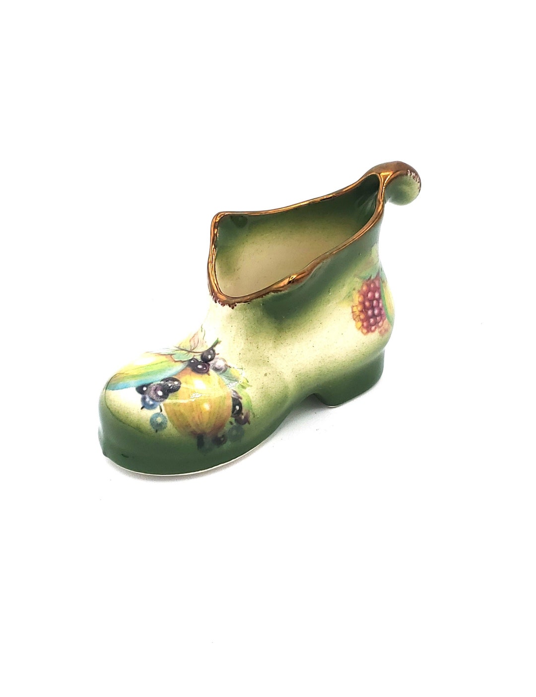 Mayfayre Staffordshire Pottery Boot Fruit Motif 4in - Etsy