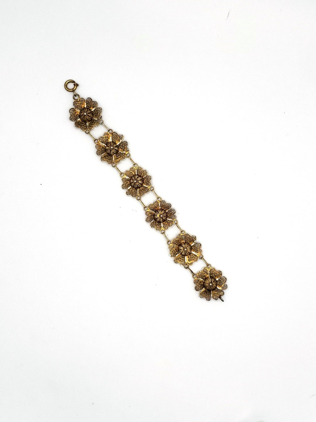 Vintage Filigree Bracelet Spain Vintage Gold Tone Filigree Bracelet ...