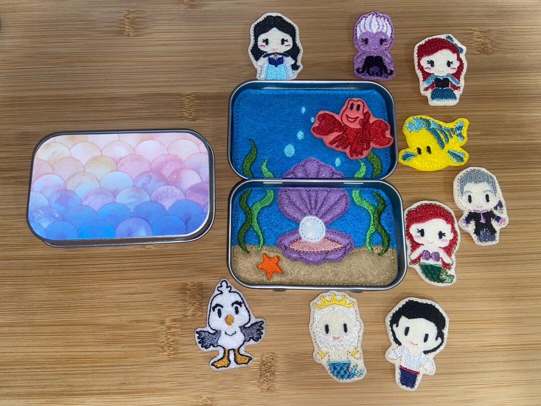 Mermaid Felt Play Tin - Mermaid Play Tin - Feltie Party Favor - Mermaid ...