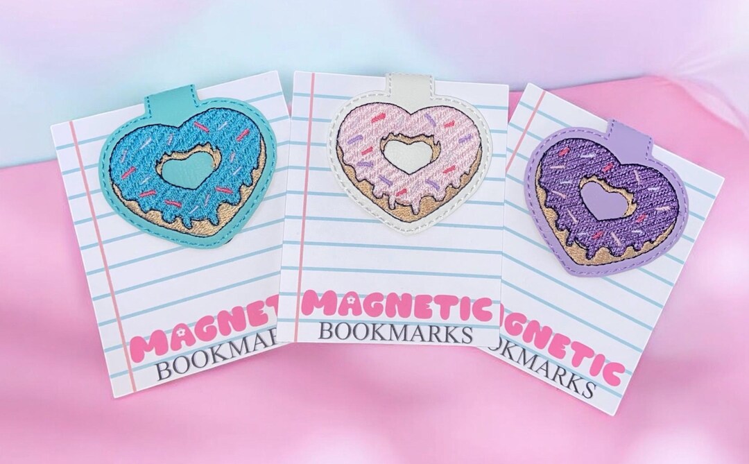 Valentines Heart Donut Magnetic Bookmarks - Etsy