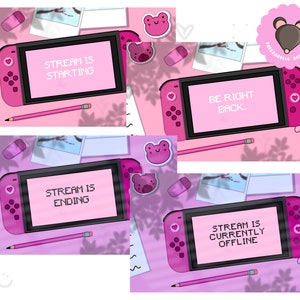 ANIMATED Cute Kawaii Stream Overlays | Pink Girly Overlay | Kawaii ...