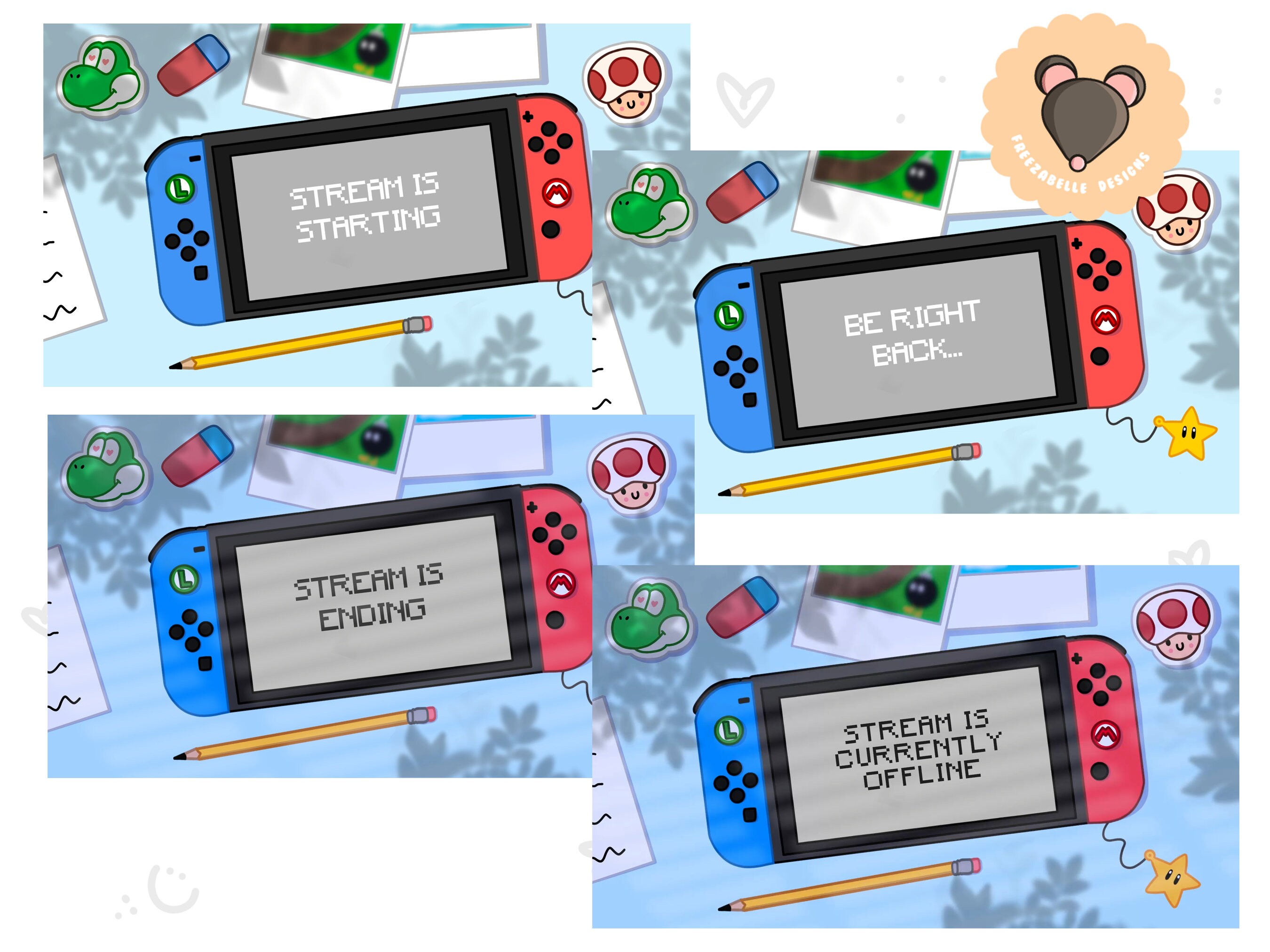 ANIMATED Super Mario Stream Overlays Blue Overlay Twitch - Etsy Canada