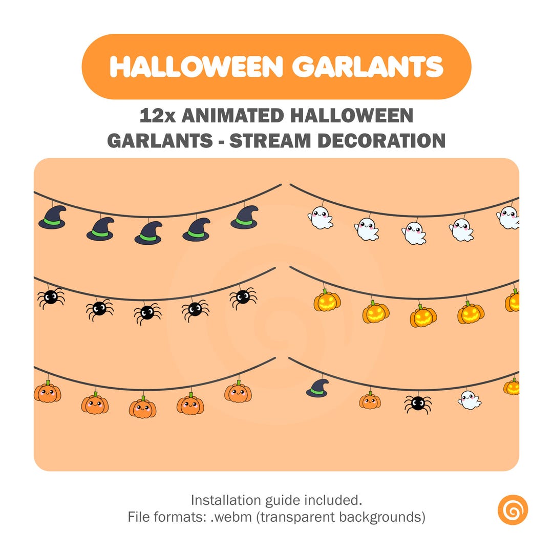 HALLOWEEN Animated Stream Decoration Garlant - 12x Moving Stream ...