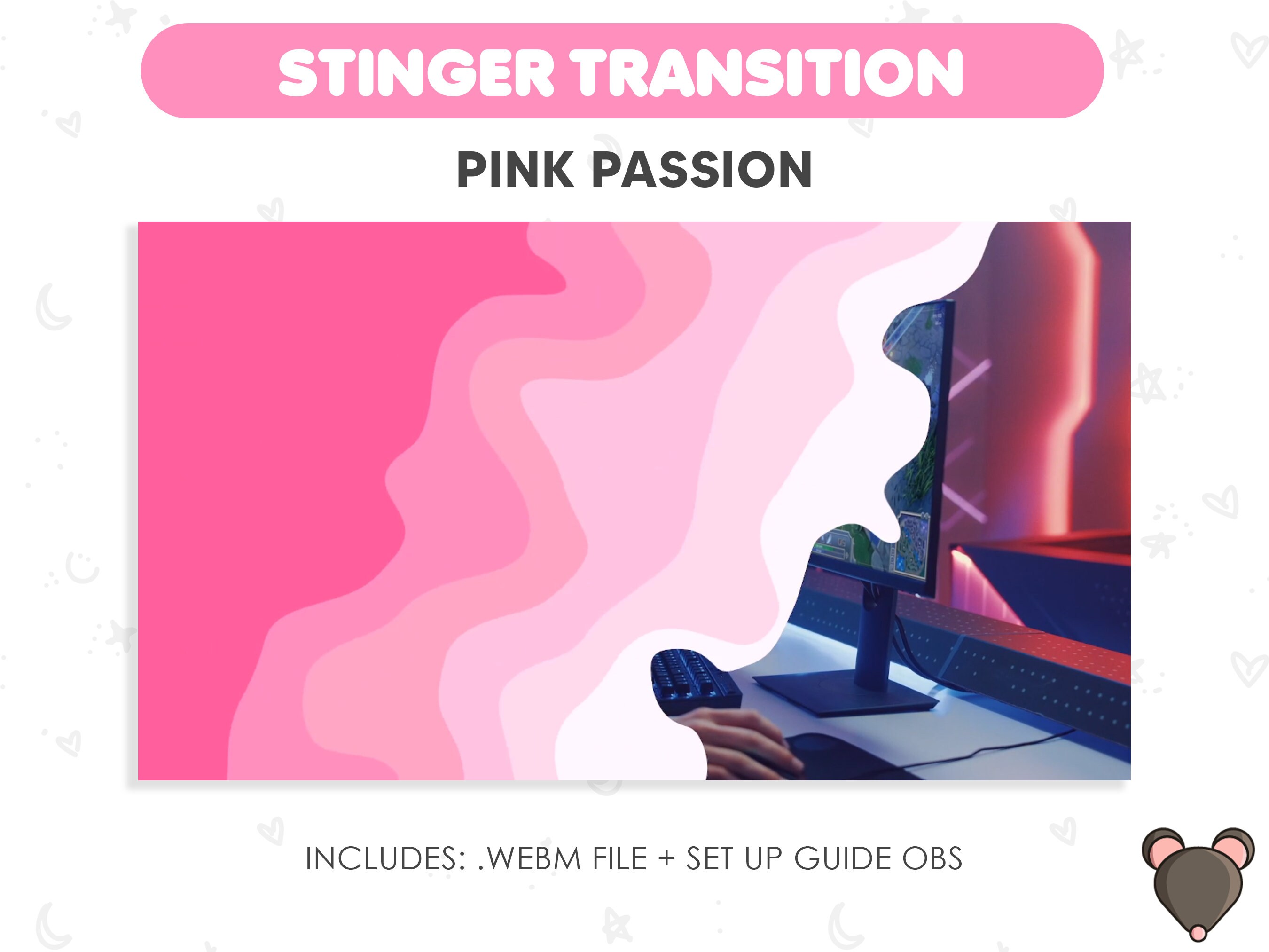 Stinger Transition Pink Passion | Scene Transition for Streams | Cute ...