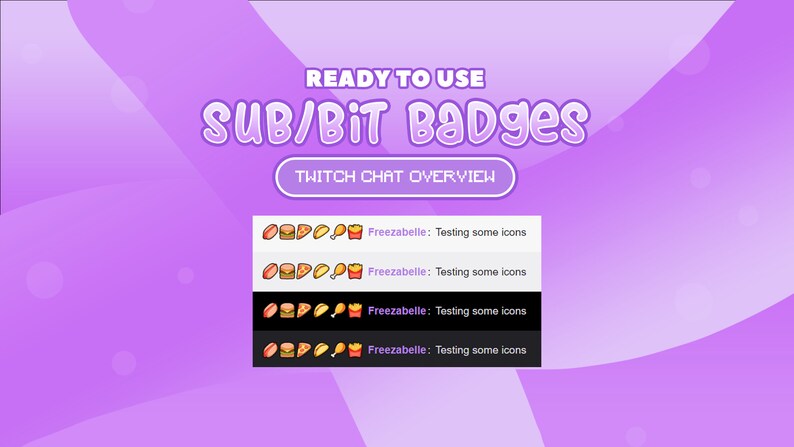 6 X Junkfood Sub / Bit Badges for Twitch Snacks and Food - Etsy