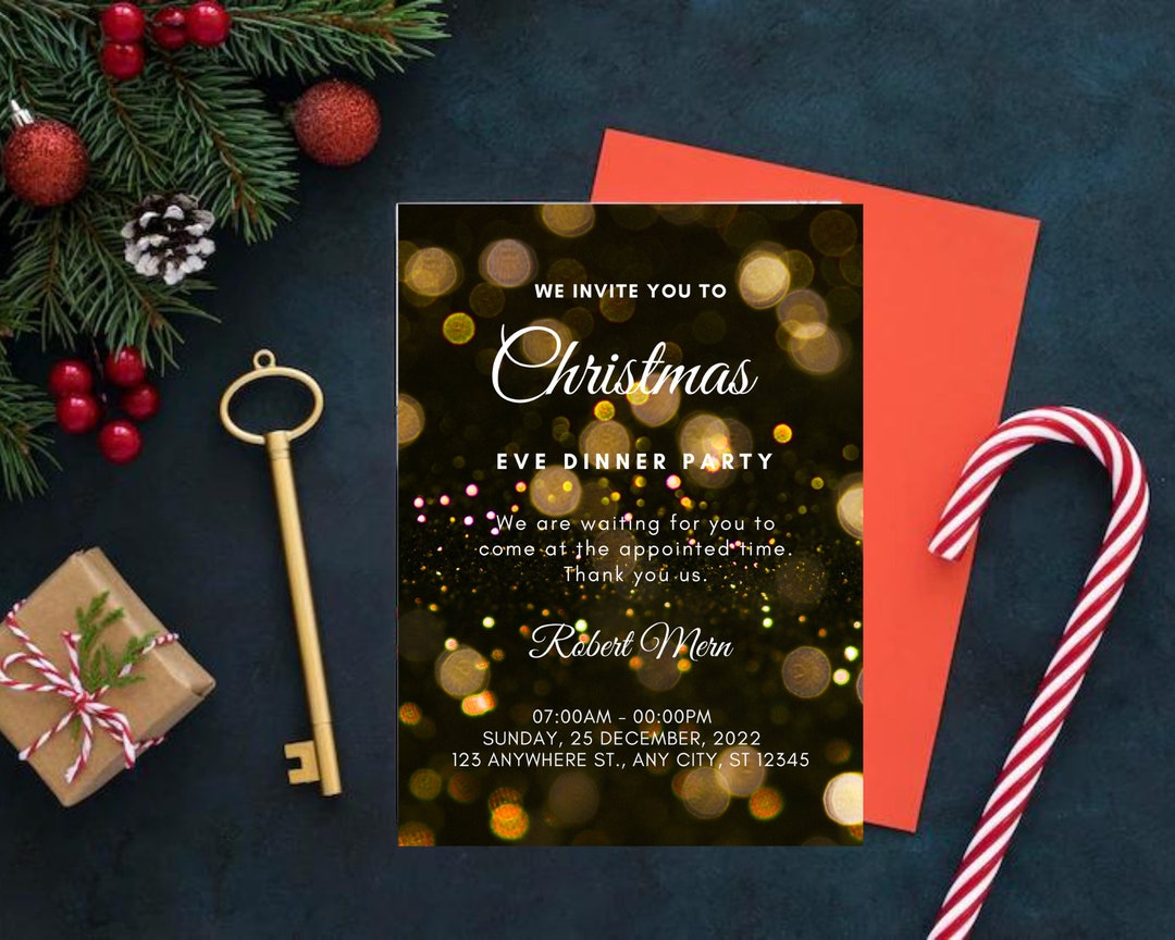 CHRISTMAS PRINTABLE INVITATION Christmas Editable Invitation - Etsy