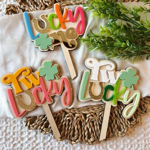 Lucky One Cake Topper, Two Lucky, Rainbow Cake Topper, March First ...