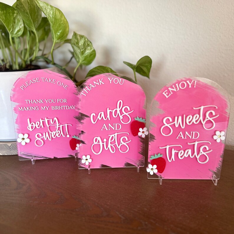 Berry First Birthday Decorations, Berry First Birthday Signs, Acrylic ...
