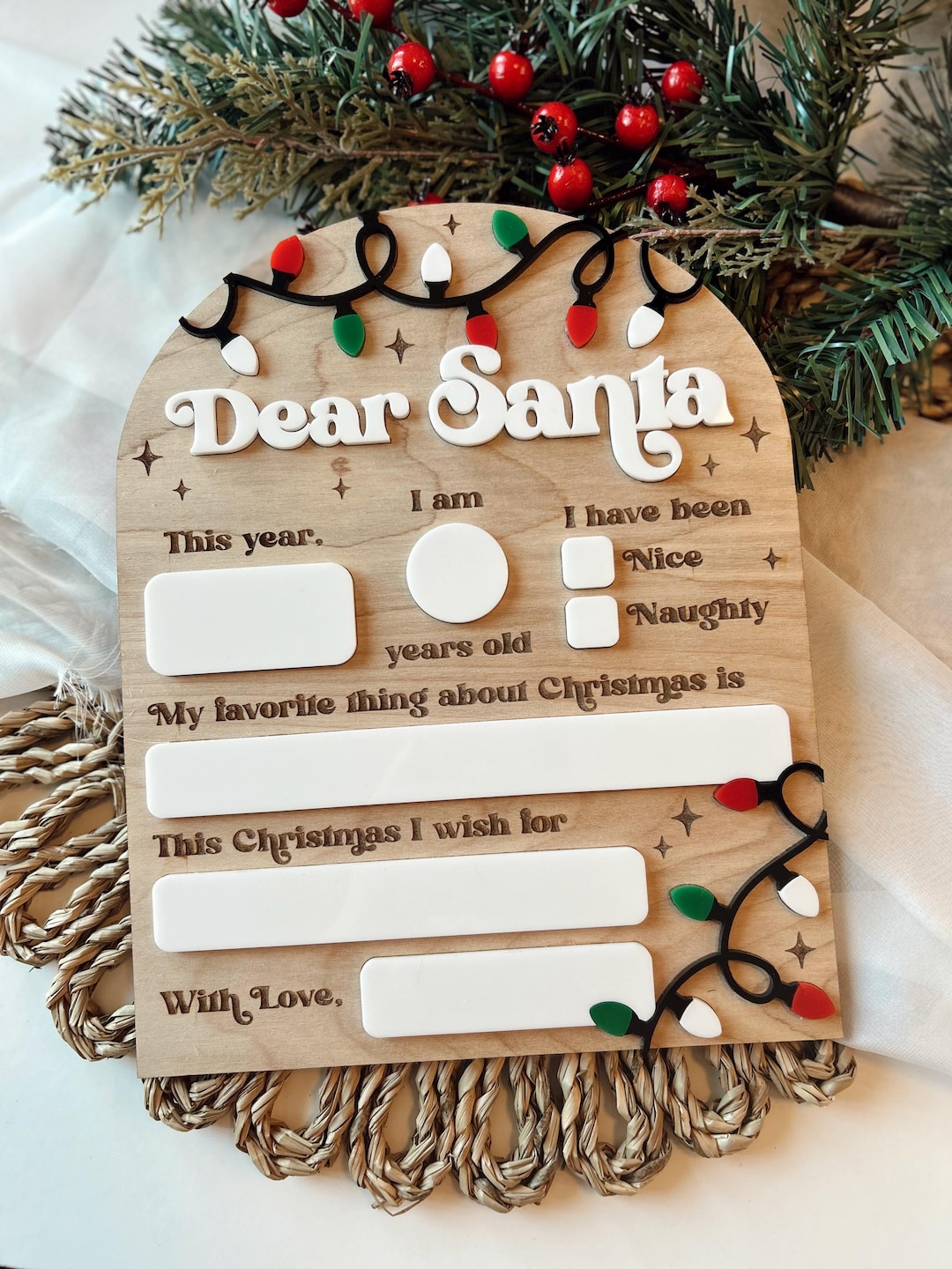 Letter to Santa, Dear Santa Sign, Reusable Acrylic Sign, Christmas ...