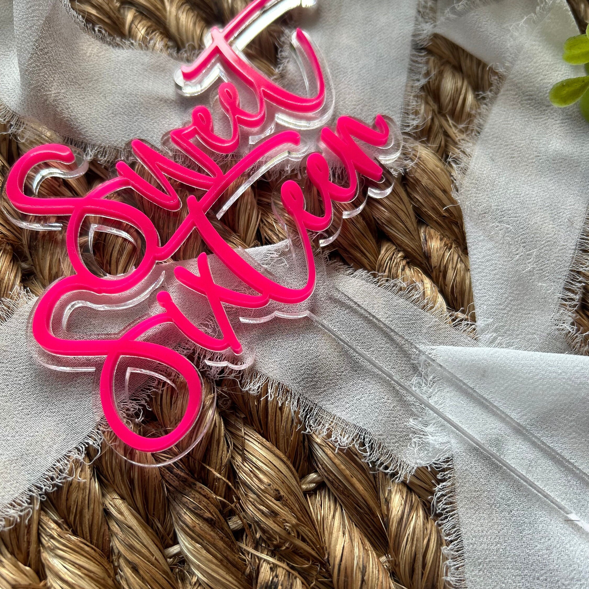 Sweet Sixteen Acrylic Cake Topper Elegant Birthday Decoration ...