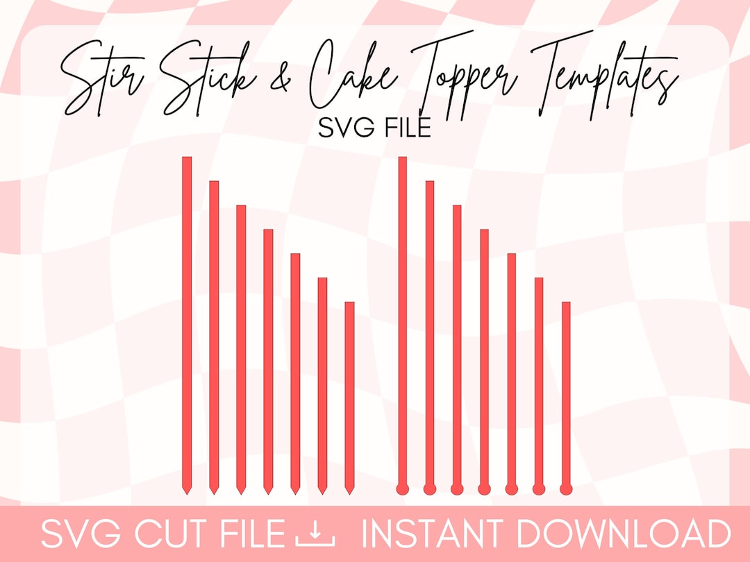 Cake Topper Base Template, Stir Stick Base Template, Food Pick Base ...