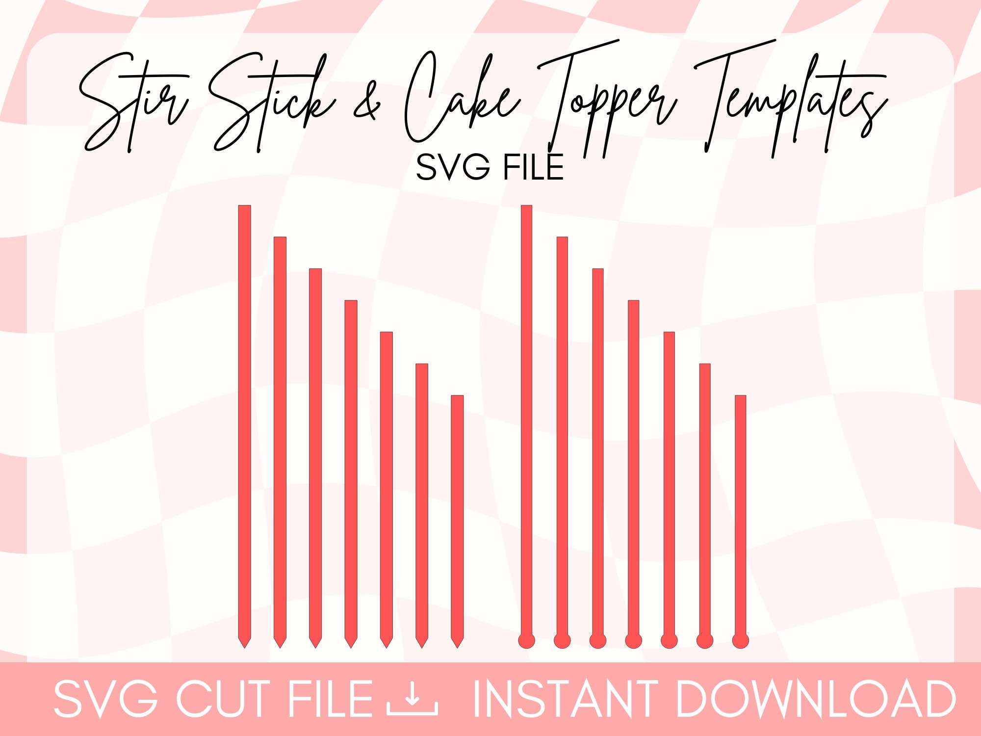 Cake Topper Base Template, Stir Stick Base Template, Food Pick Base ...