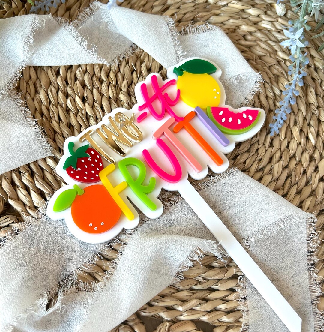 Twotti Frutii Cake Topper, Two-tti Fruity Acrylic Cake Topper, Sweet ...