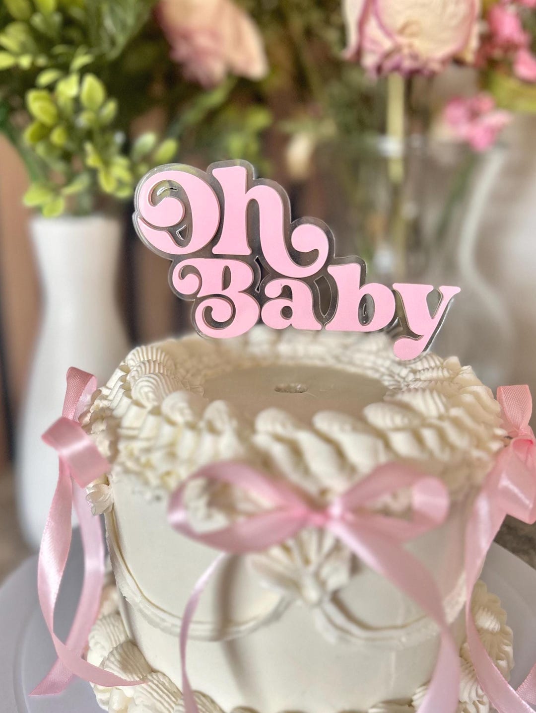Acrylic Cake Topper, Oh Baby Cake Topper, Baby Shower Cake Topper, Baby ...