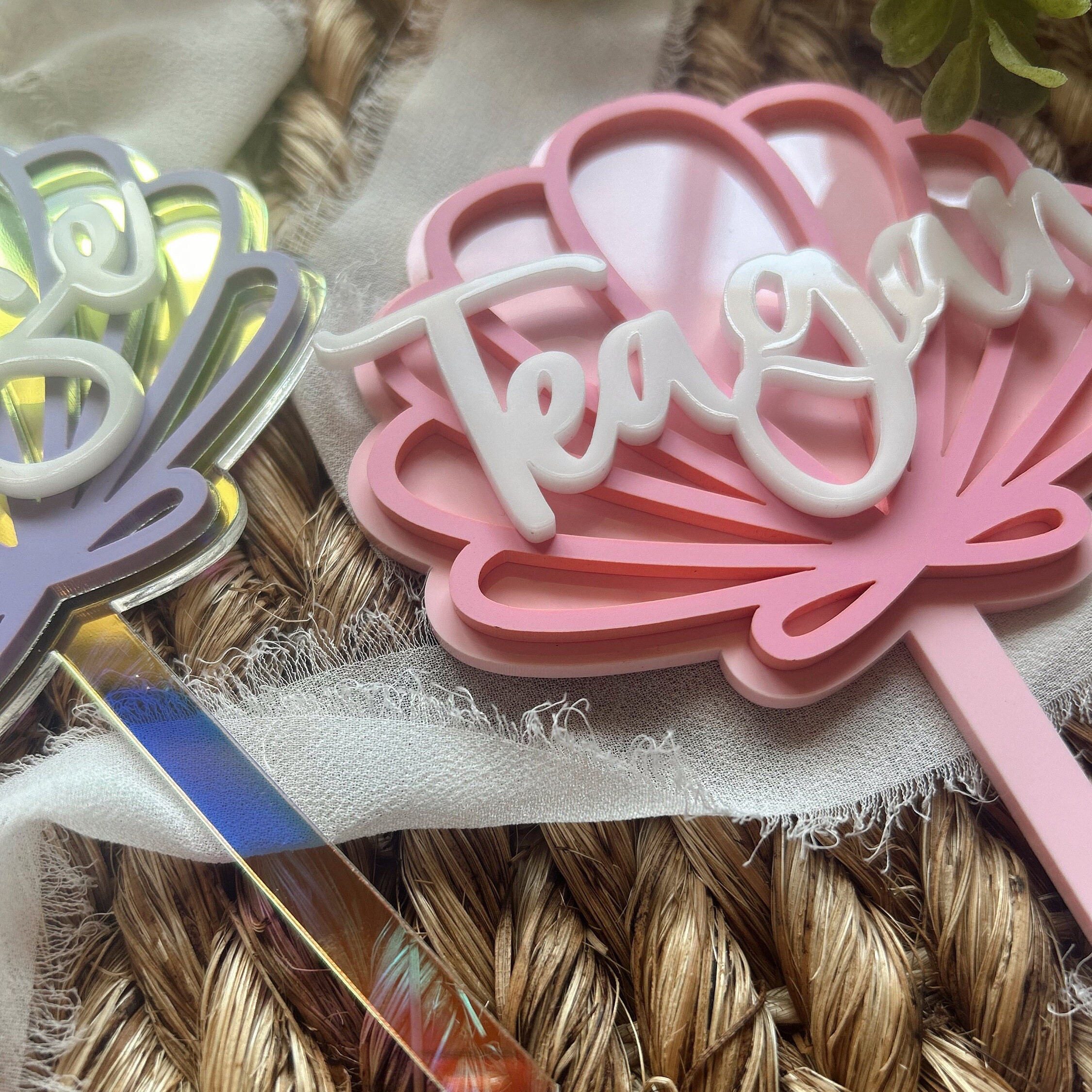 Seashell Cake Topper, Custom Cake Topper, Custom Name Cake Topper ...