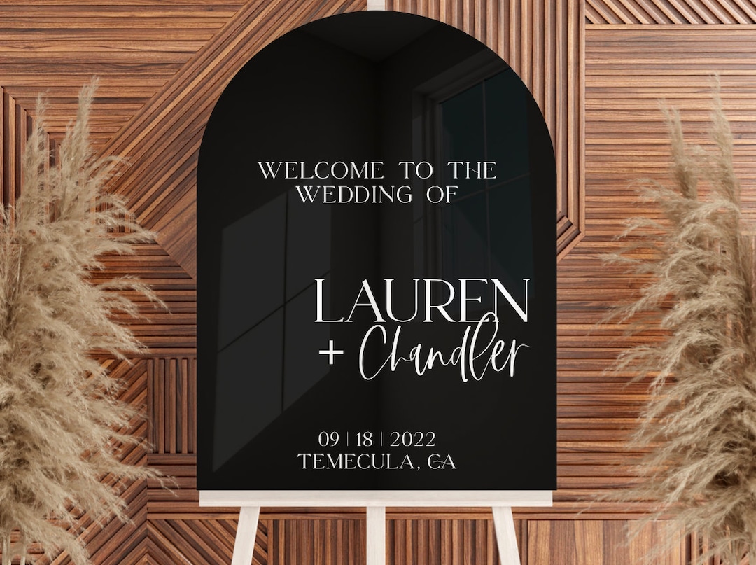 Arched Wedding Sign, Custom Arch Sign, Acrylic Wedding Sign, Welcome ...