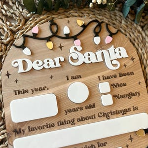 Letter to Santa, Dear Santa Sign, Reusable Acrylic Sign, Christmas ...