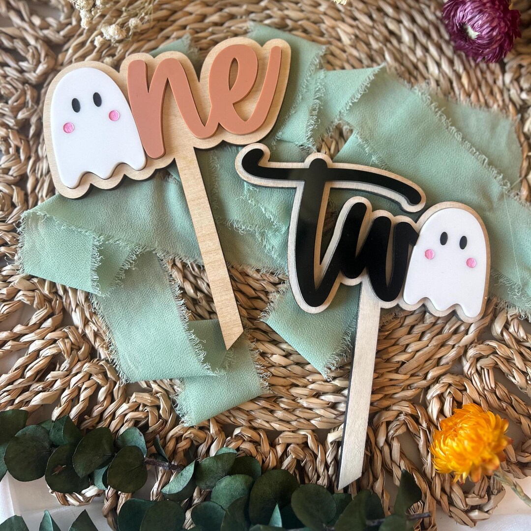 Spooky One Cake Topper, Two Spooky Cake Topper, First Boo Day, First ...