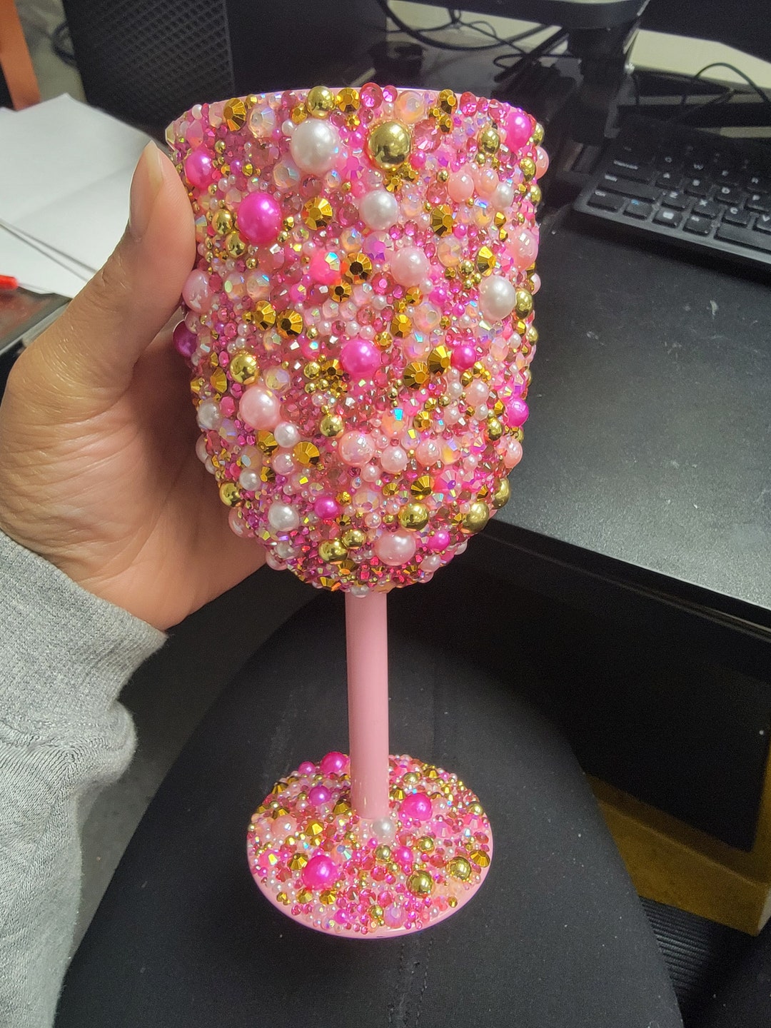 Bedazzled/bling Tumbler Wine Glass - Etsy