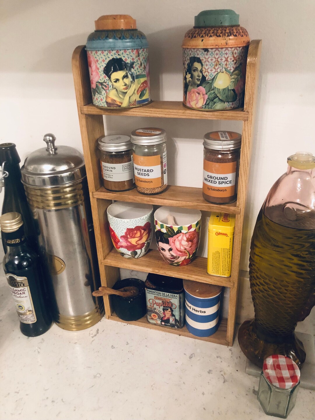 Oak Spice Rack Shelving - Etsy