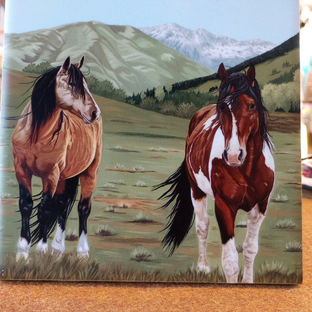 Art Tile wild Mustangs in 3 Sizes Direct From the - Etsy