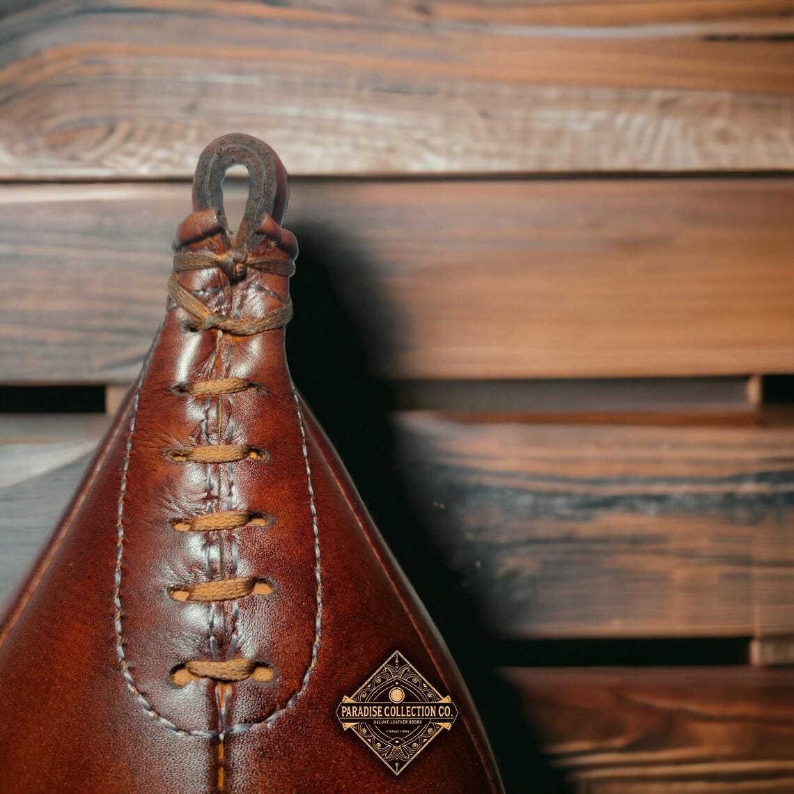 Vintage Leather Speed Ball – Handmade Cowhide Speed Bag for Boxing & MMA | Old School Gym Decor ...