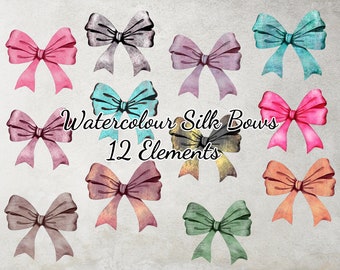 Watercolor Bows Collection Clip Art. Baby Shower Birthday - Etsy