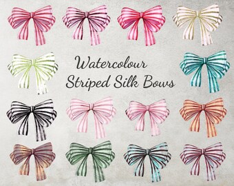 Watercolor Bows Collection Clip Art. Baby Shower Birthday - Etsy