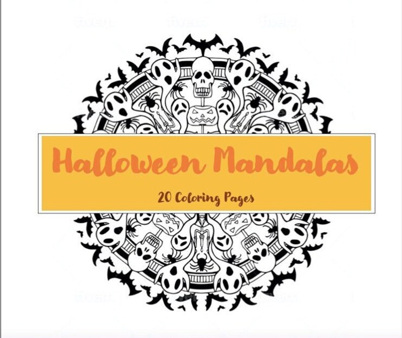 20 HALLOWEEN Mandala Coloring Pages! - Etsy