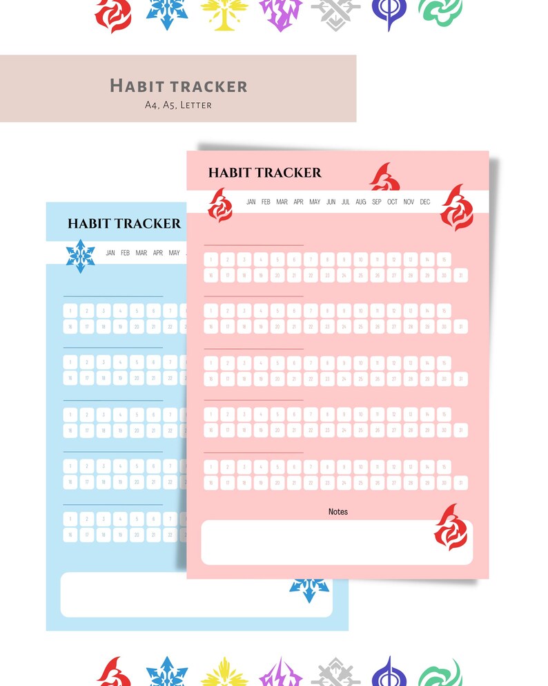 Honkai Star Rail Printable Trackers, Every Type, Habit Tracker, Mood ...