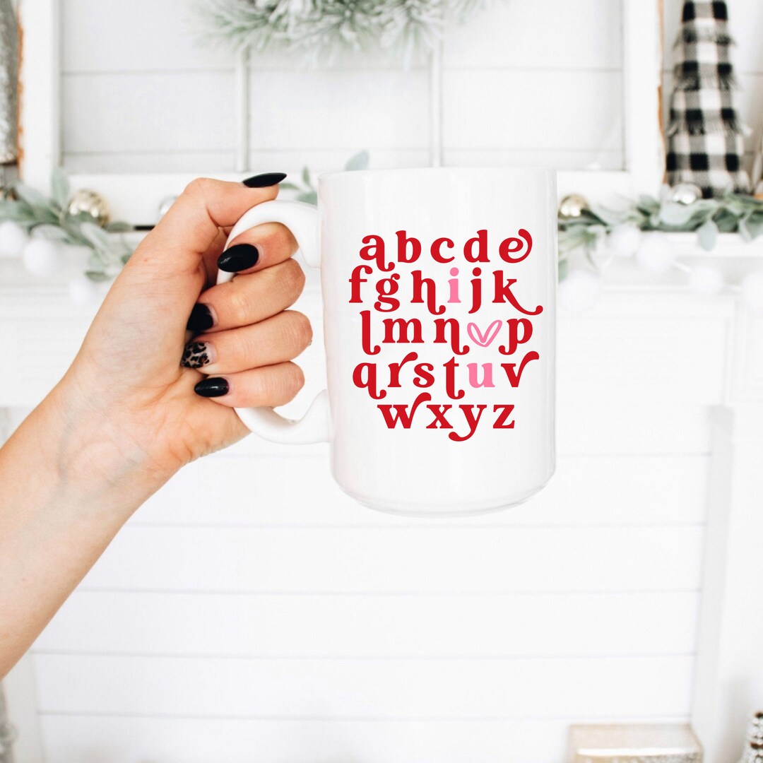 ABC Coffee Mug | I Love You Cup | Donuts | Latte | Valentines Day ...