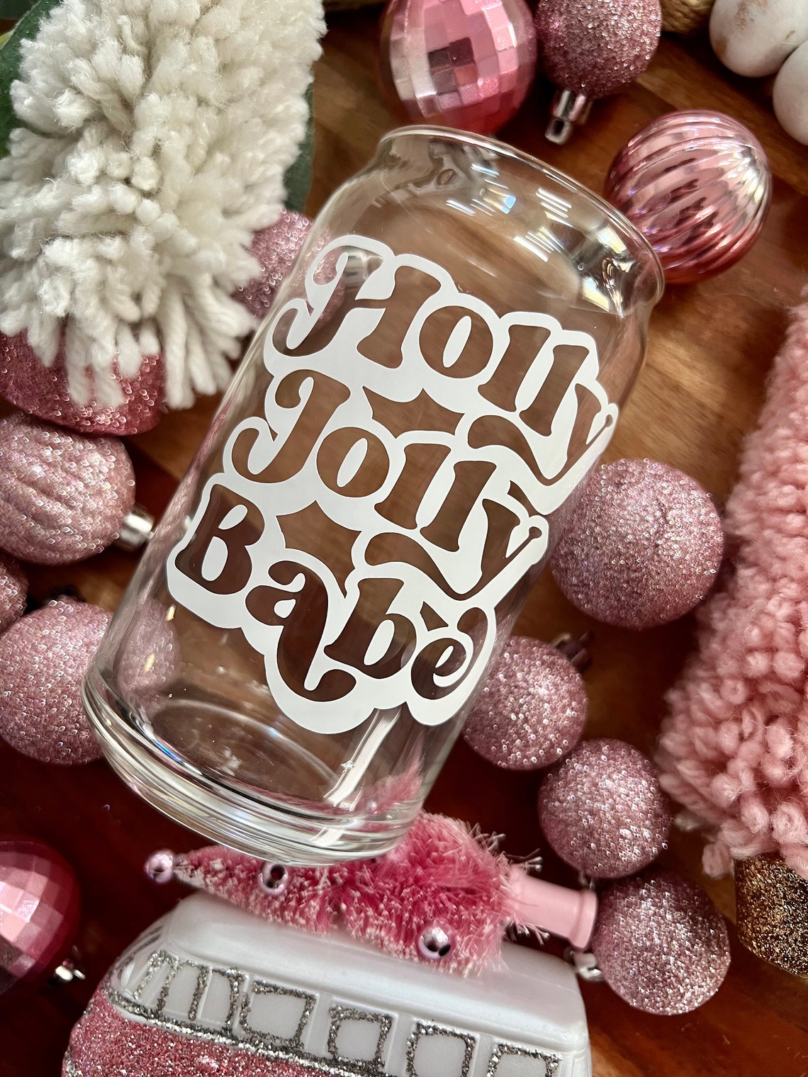 Holly Jolly Babe | Beer Can Glass | Merry Christmas | Happy Holidays ...