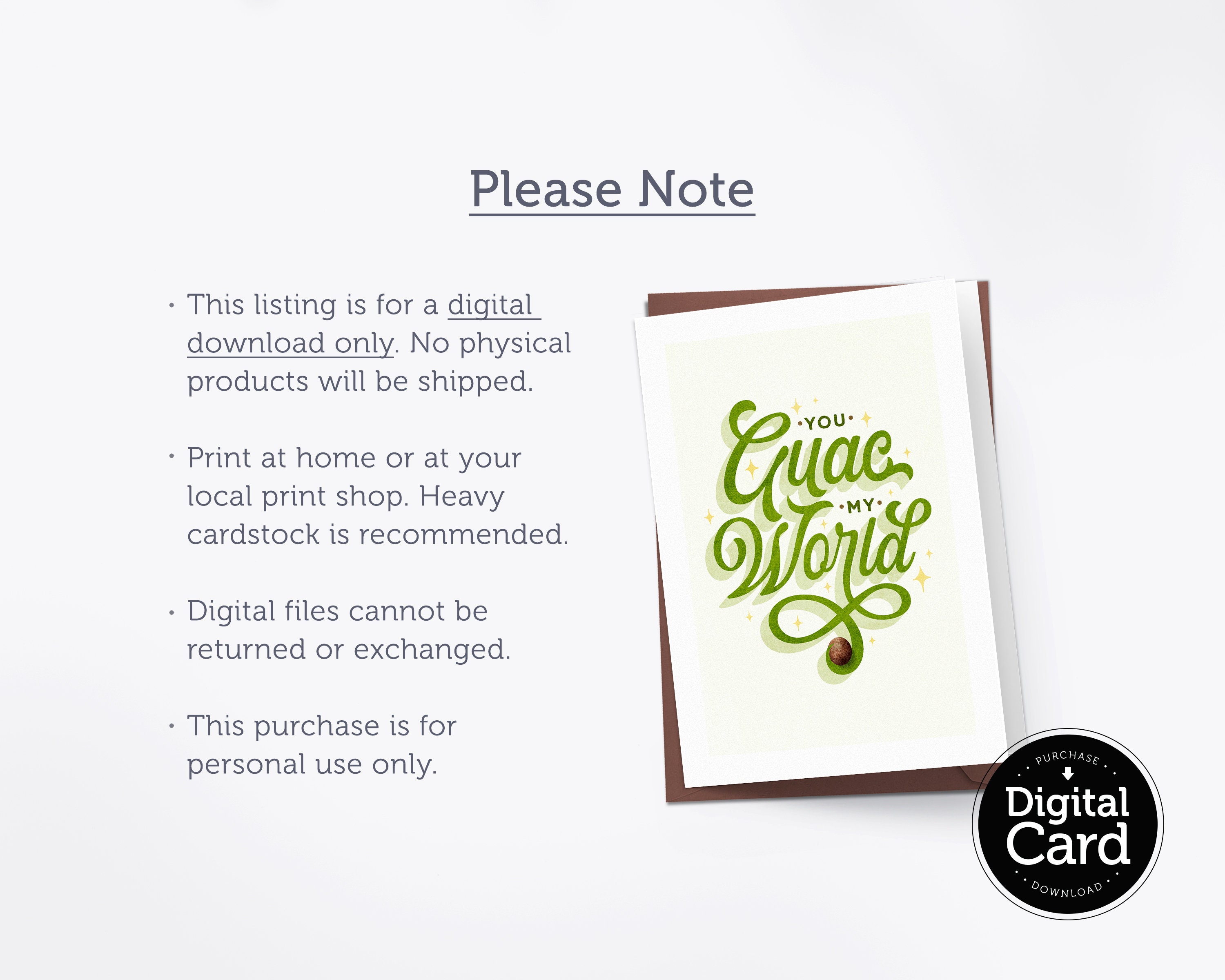 PRINTABLE You Guac My World Card, Anniversary, Valentine's Day Digital ...