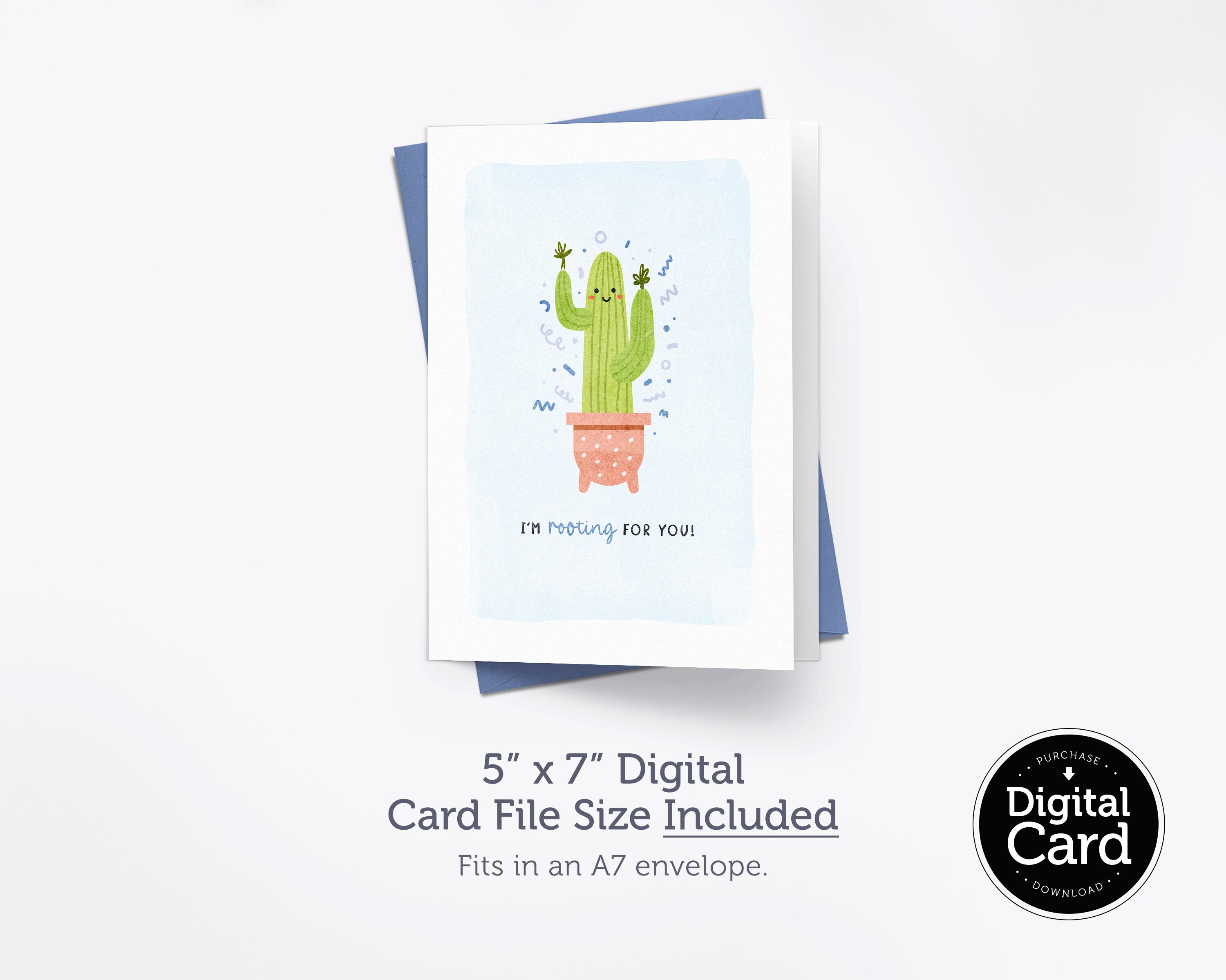 PRINTABLE I'm Rooting for You Card, Cactus Congratulations ...