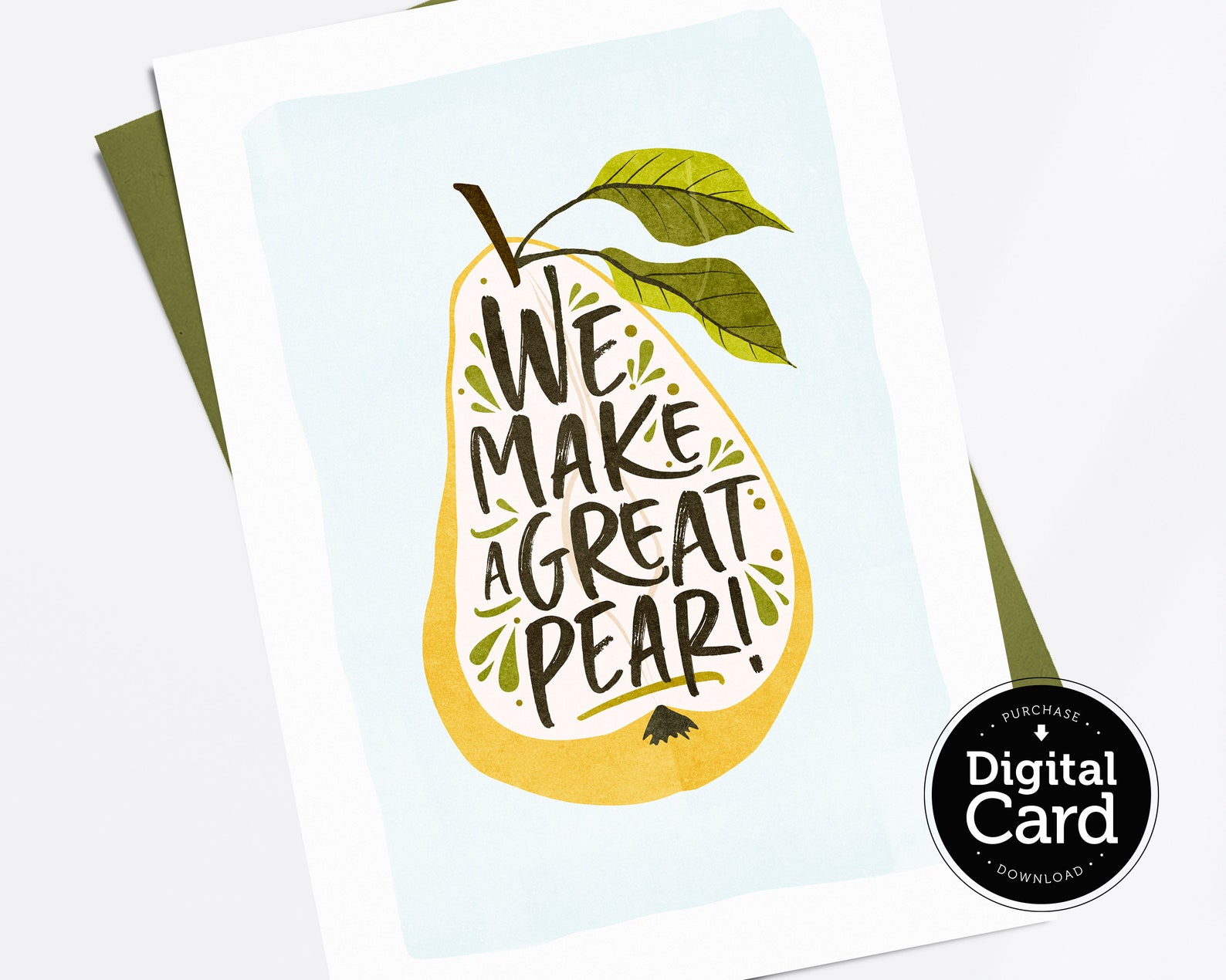 PRINTABLE Perfect Pear Anniversary Card, Instant Download, Love ...