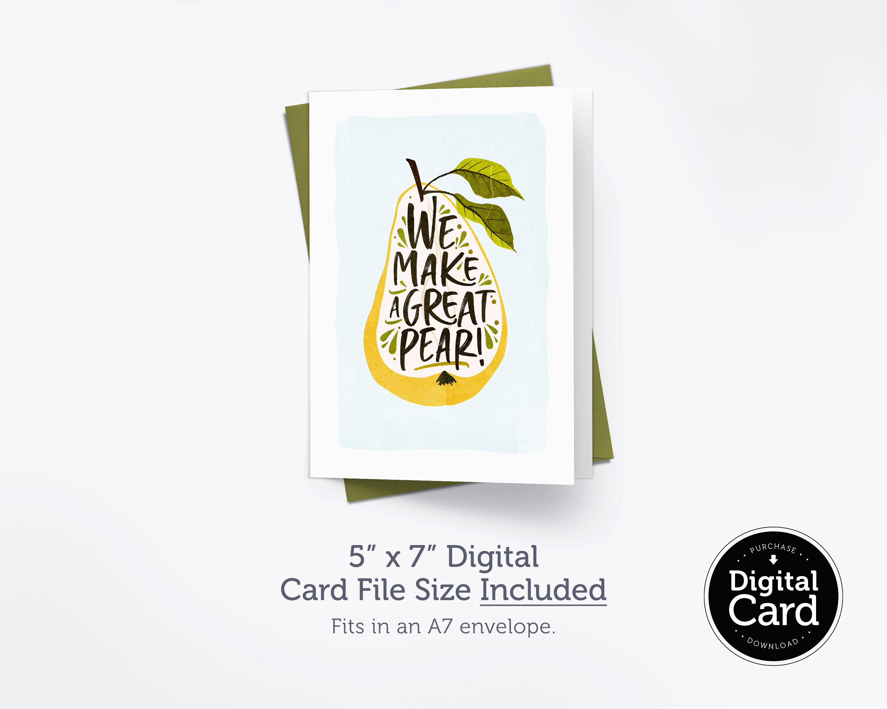 PRINTABLE Perfect Pear Anniversary Card, Instant Download, Love ...
