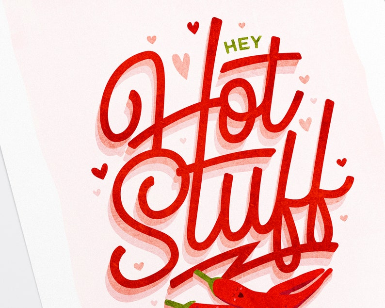 PRINTABLE Hey Hot Stuff Greeting Card, Valentine's Day, Anniversary ...