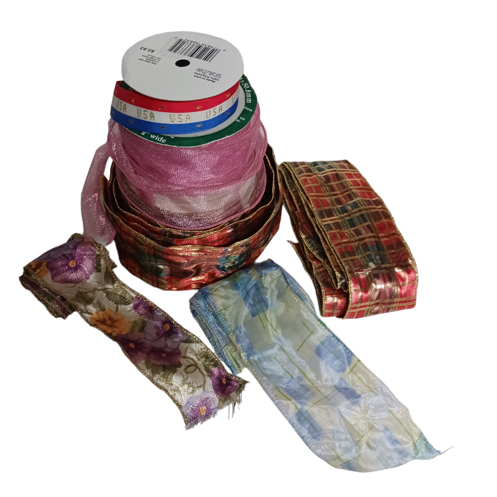 Vintage Rolls of Ribbon Various Types Sizes 7 Full Rolls 3 - Etsy