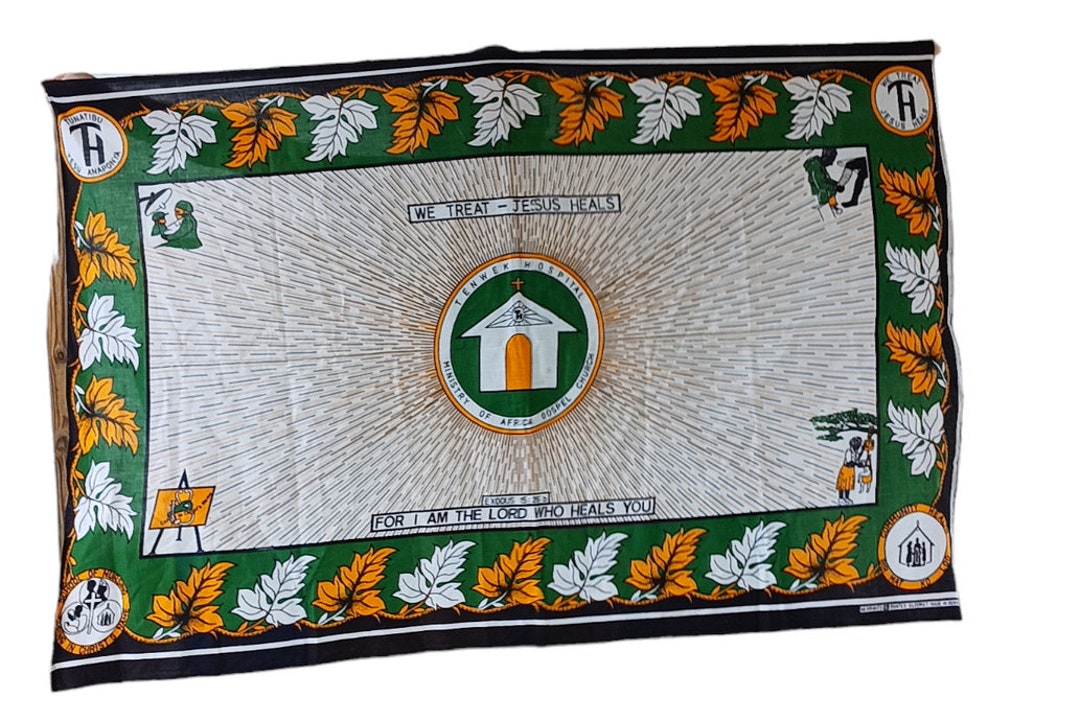 African Kanga Khanga Kikoy Sarong Wrap Tenwek Hospital Rivatex Made in ...