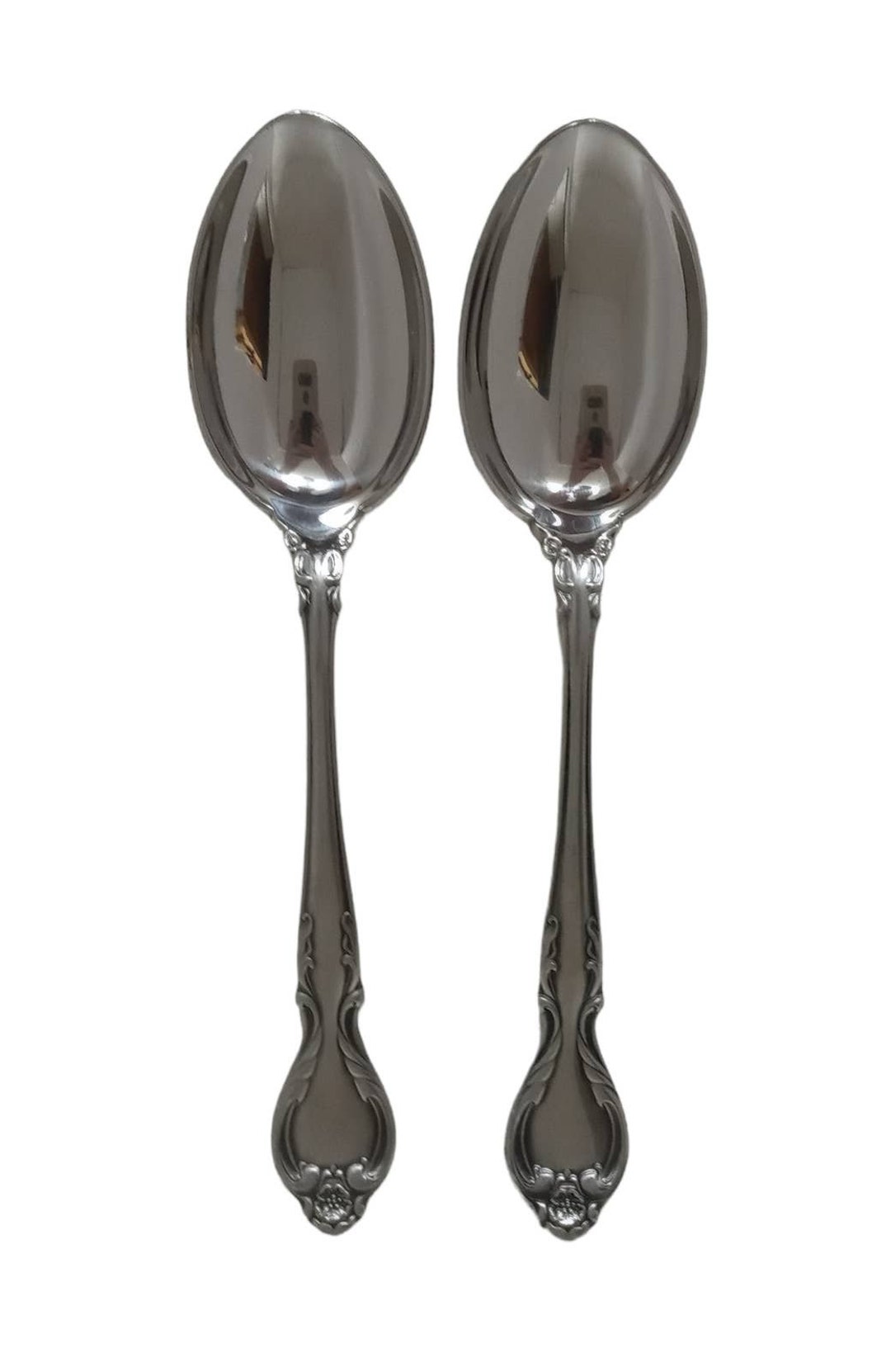 2 Lyons Queen's Fancy Large Tablespoon Serving Spoons Satin Black ...