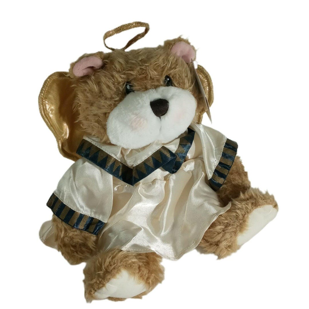 Vintage 1990s Plush Christmas Angel Teddy Bear Tree Topper Holiday ...