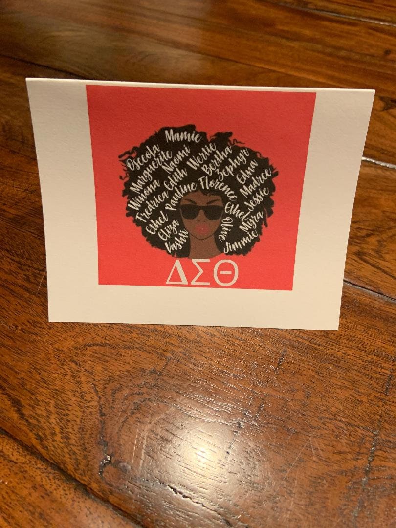Delta Sigma Theta/thank You Card/dst/sorority Note Card/notecard (blank ...
